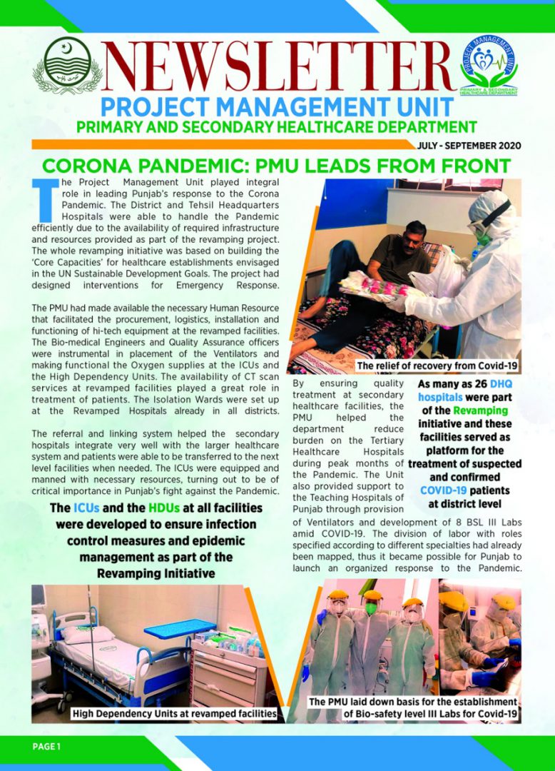 NEWSLETTER – Project Management Unit